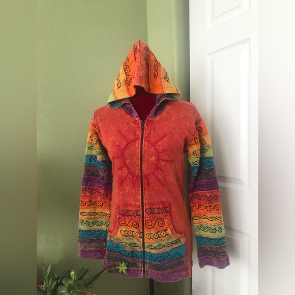Greater Good Network | Jackets & Coats | Boho Full Zip Hoodie Beautiful ...